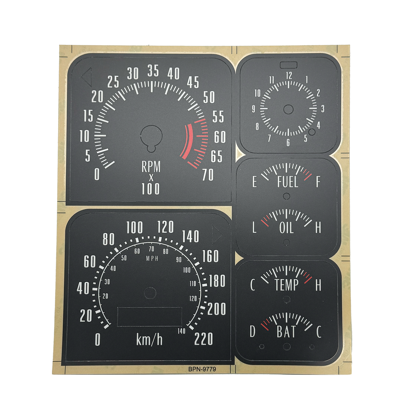 Holden HQ GTS Instrument Dials – 220km/h (140mph) – GM Instruments Pty Ltd